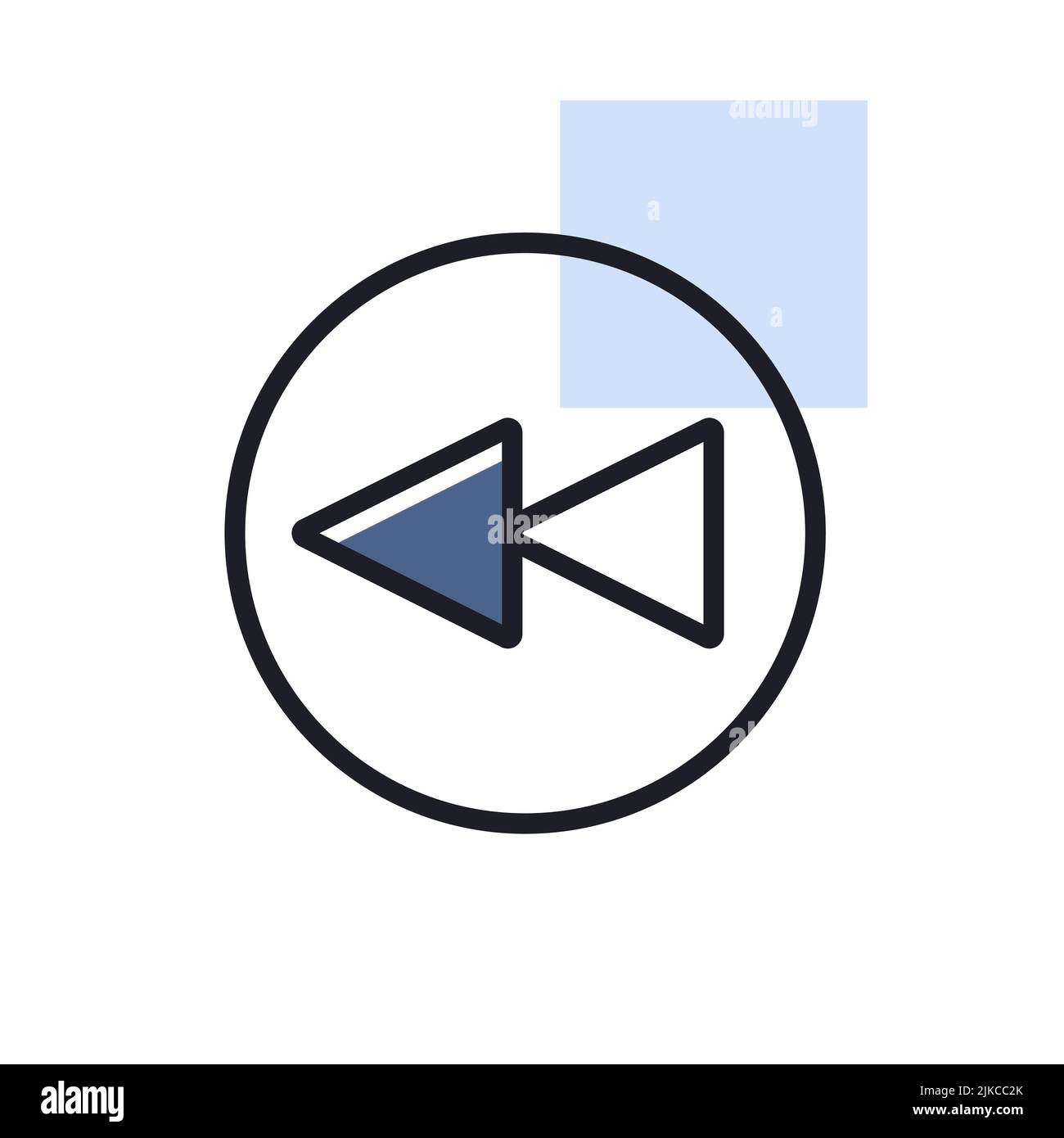 Play previous track button vector flat isolated icon. Graph symbol for ...