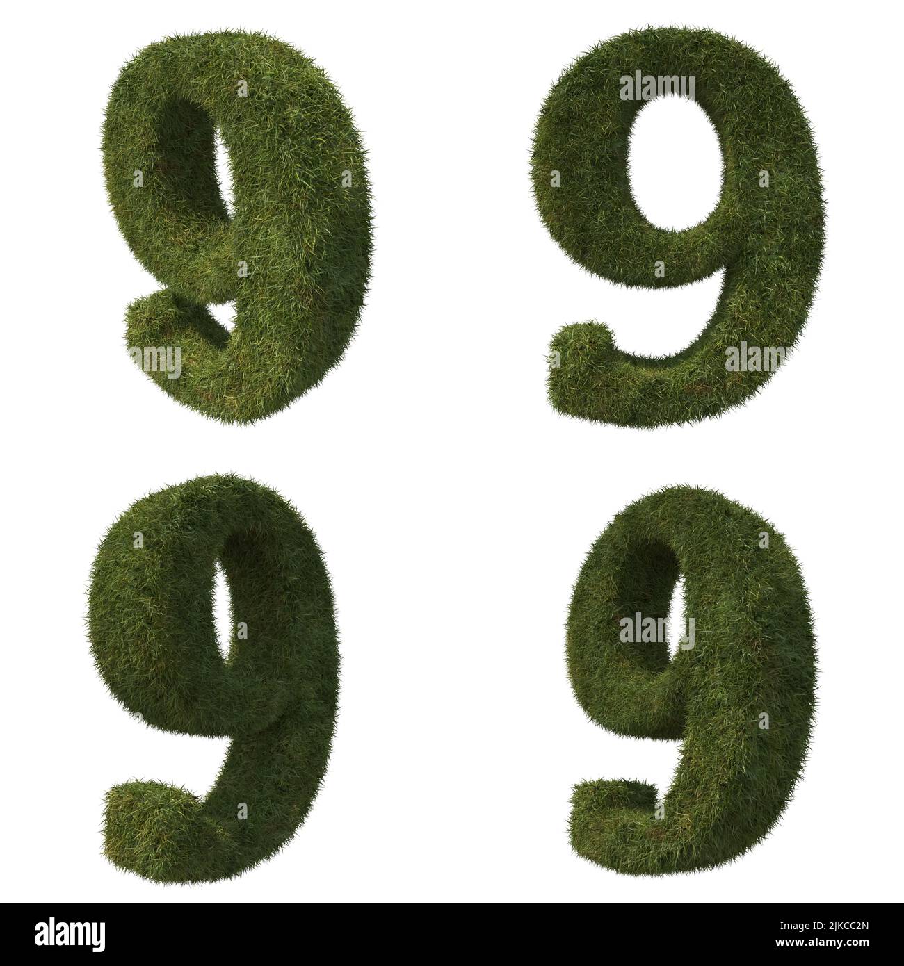 3D illustration of Grass numbers Stock Photo - Alamy