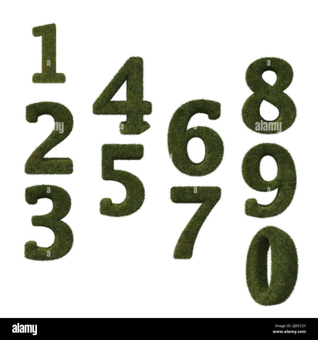 3D illustration of Grass numbers Stock Photo - Alamy
