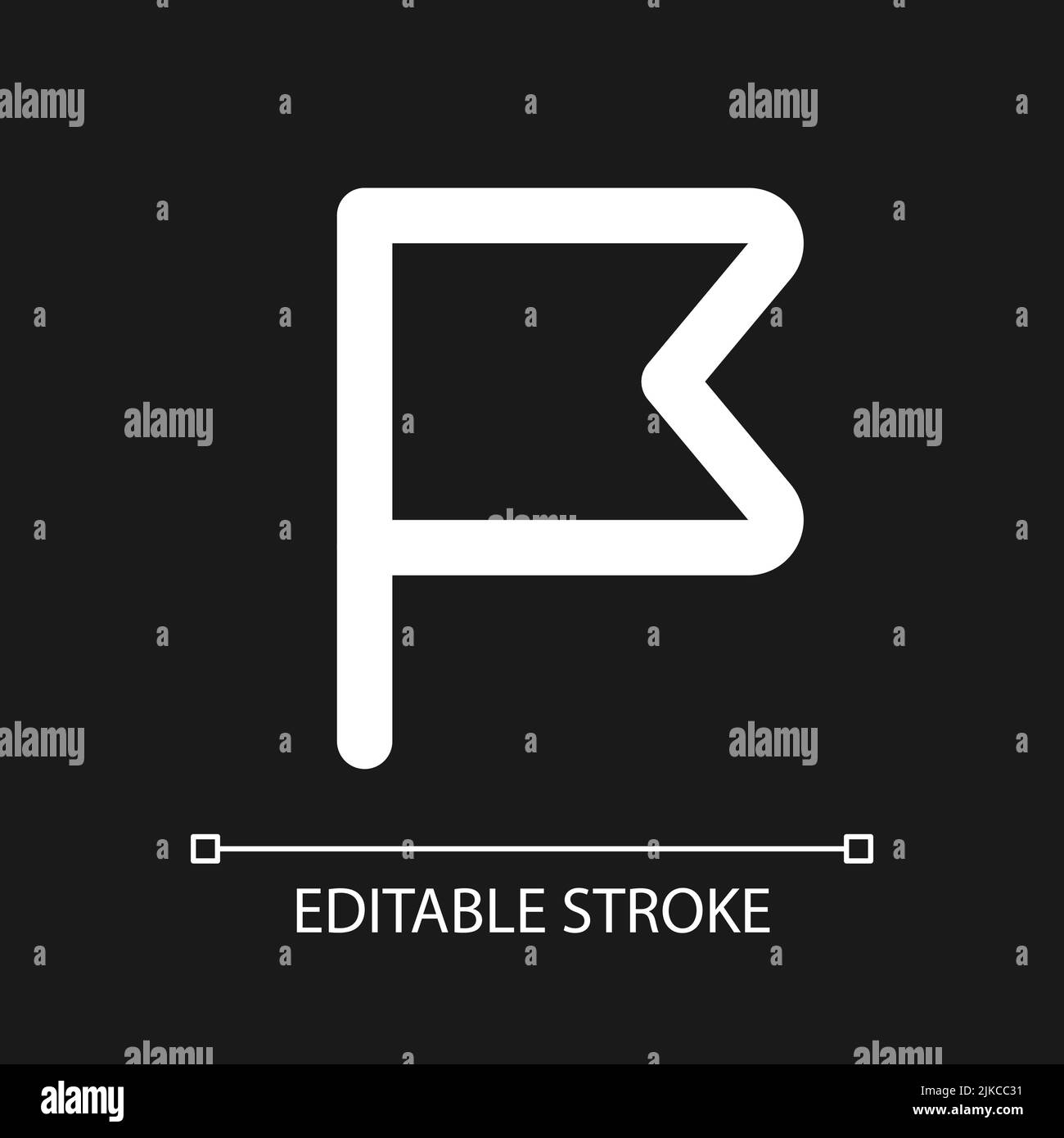 Simple flag for report pixel perfect white linear ui icon for dark ...