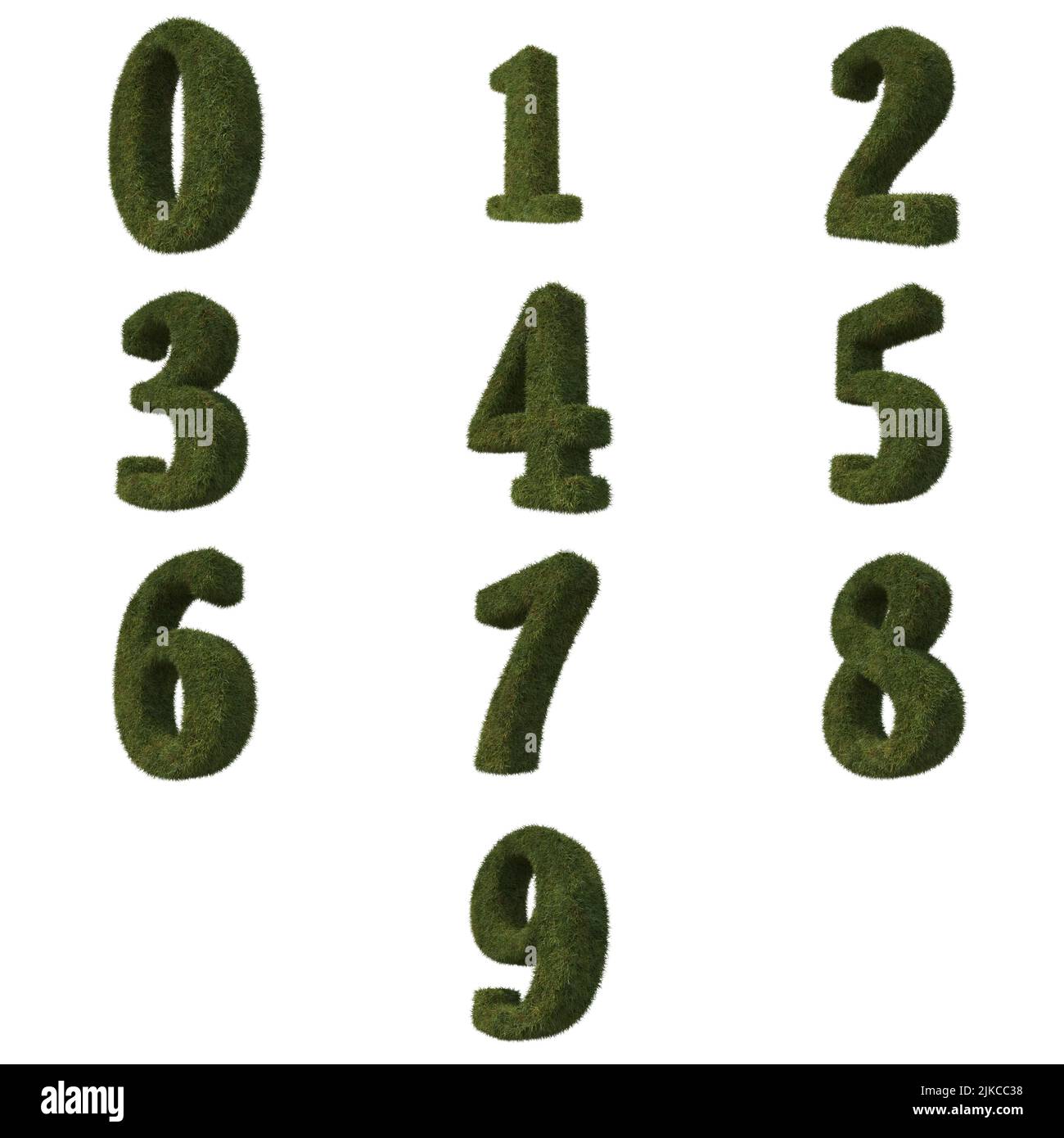 3D illustration of Grass numbers Stock Photo - Alamy