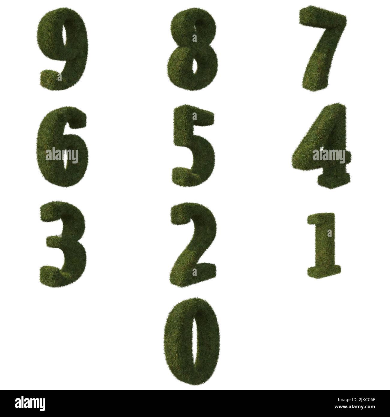 3D illustration of Grass numbers Stock Photo - Alamy