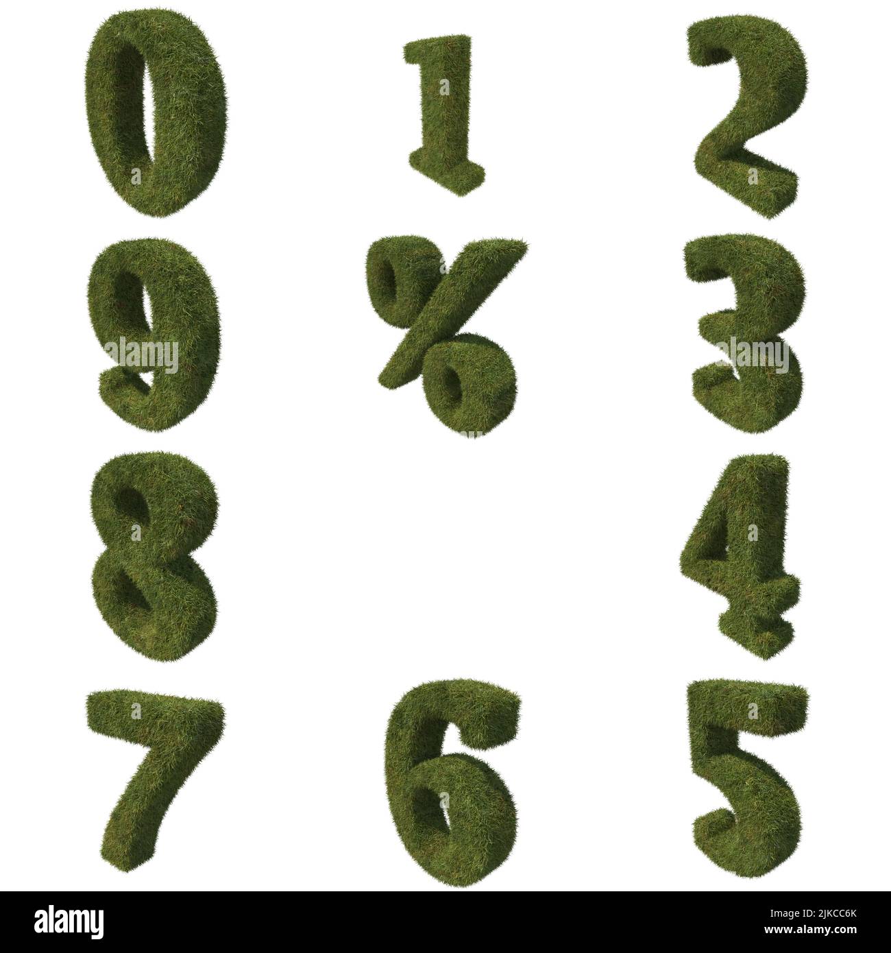 3D illustration of Grass numbers Stock Photo - Alamy