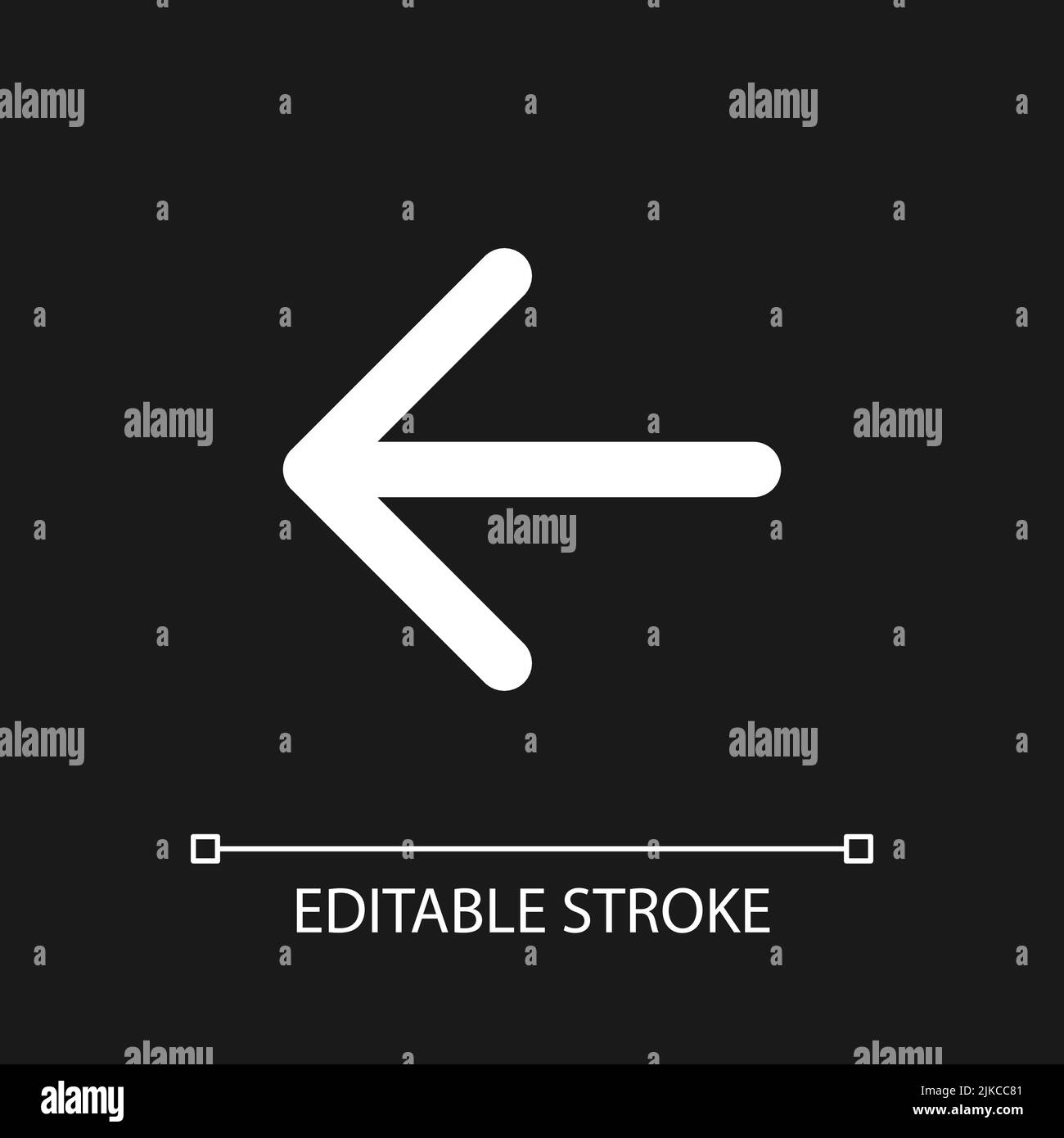 Leftwards arrow pixel perfect white linear ui icon for dark theme Stock Vector Image & Art - Alamy