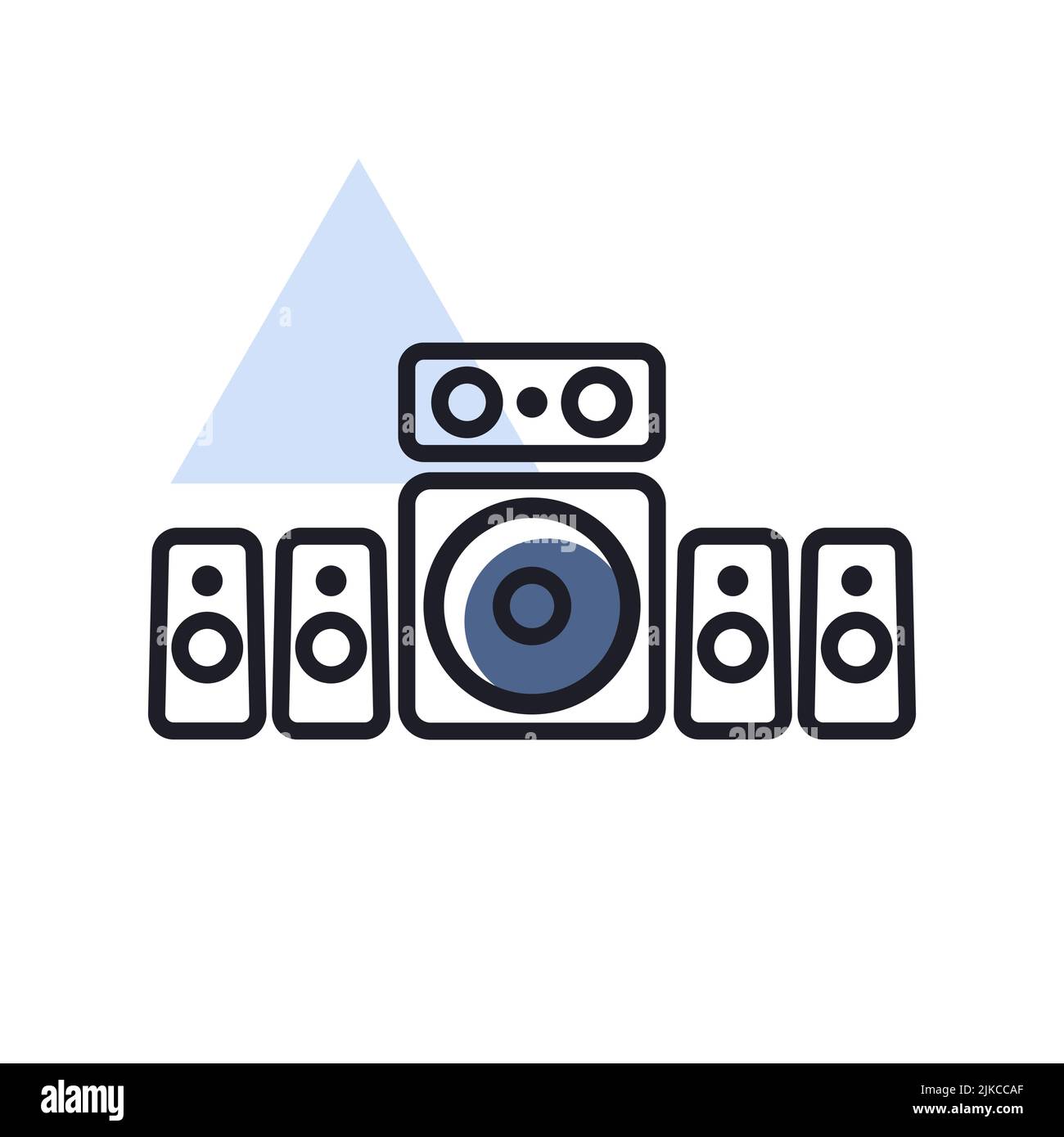 5.1 surround sound system vector isolated icon. Graph symbol for music ...