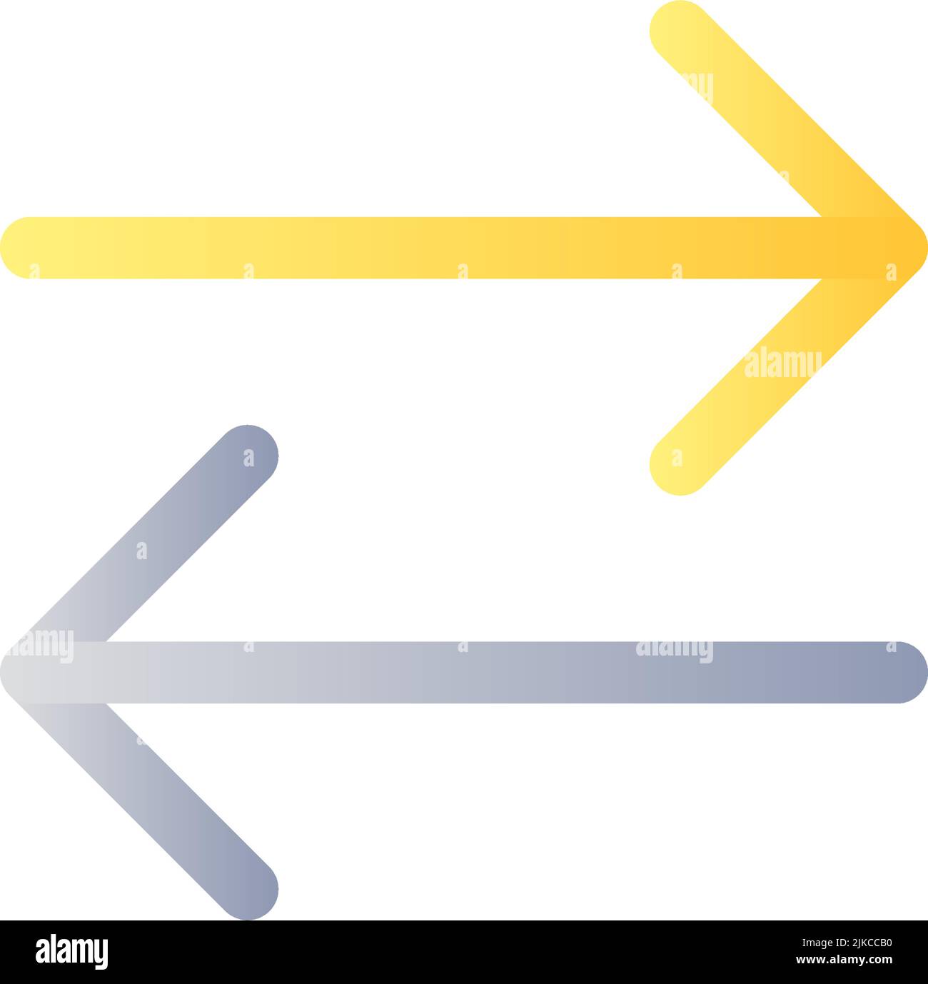 Two arrows flat gradient color ui icon Stock Vector Image & Art - Alamy