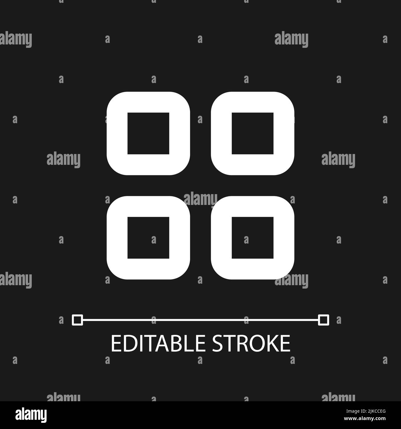 Bento like menu pixel perfect white linear ui icon for dark theme Stock ...