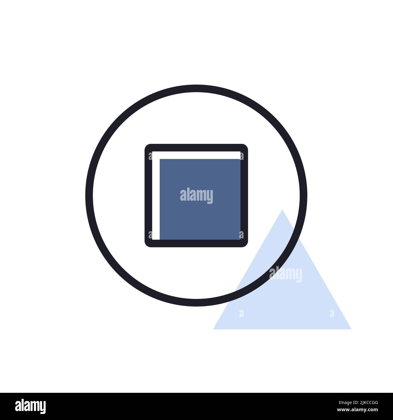 Stop button vector icon. Graph symbol for music and sound web site and ...