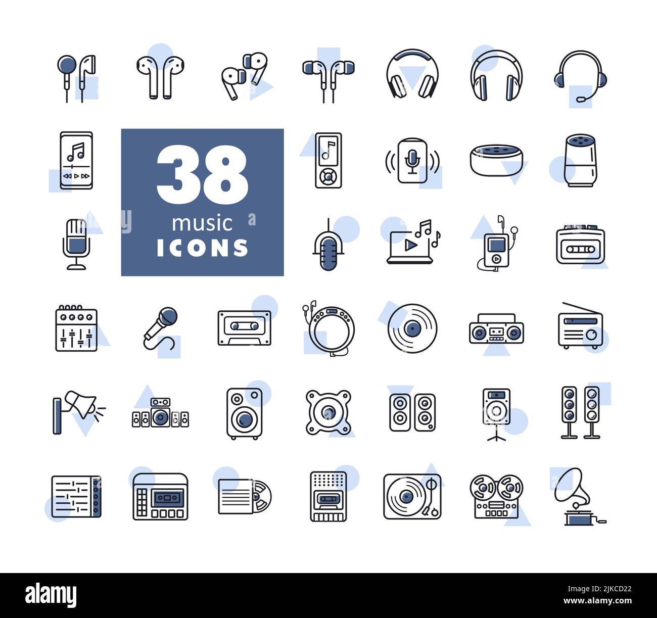 Multimedia devices and symbols isolated icons set. Graph symbol for ...