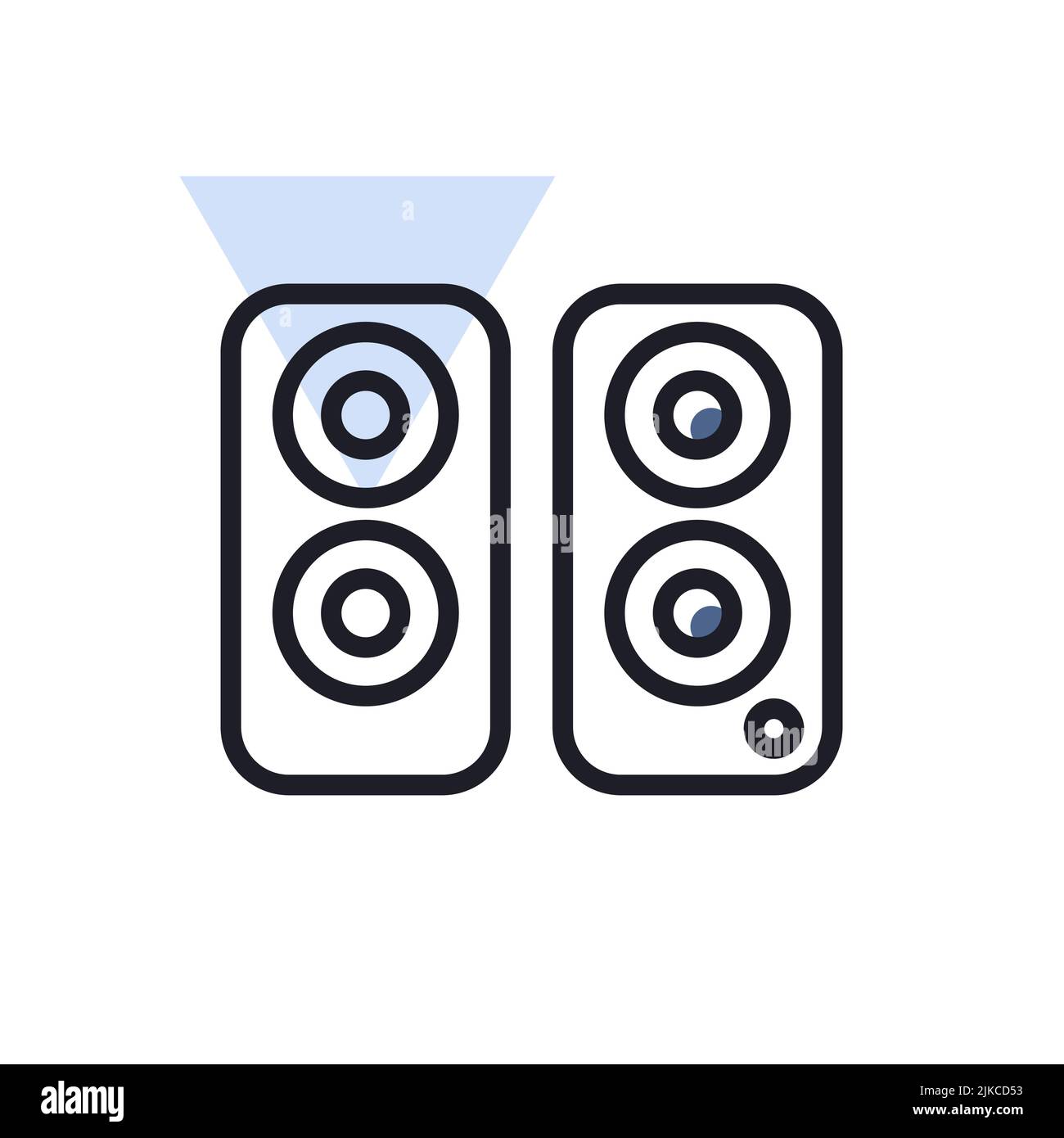 Two acoustic speaker vector icon. Graph symbol for music and sound web ...