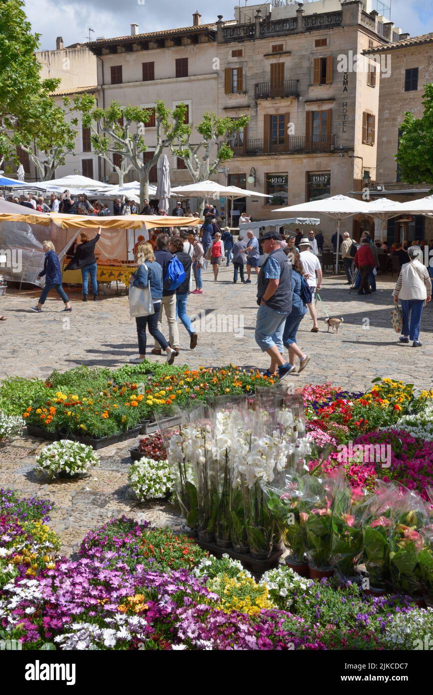 Shoppers and tourist at pollensa market hi-res stock photography and ...