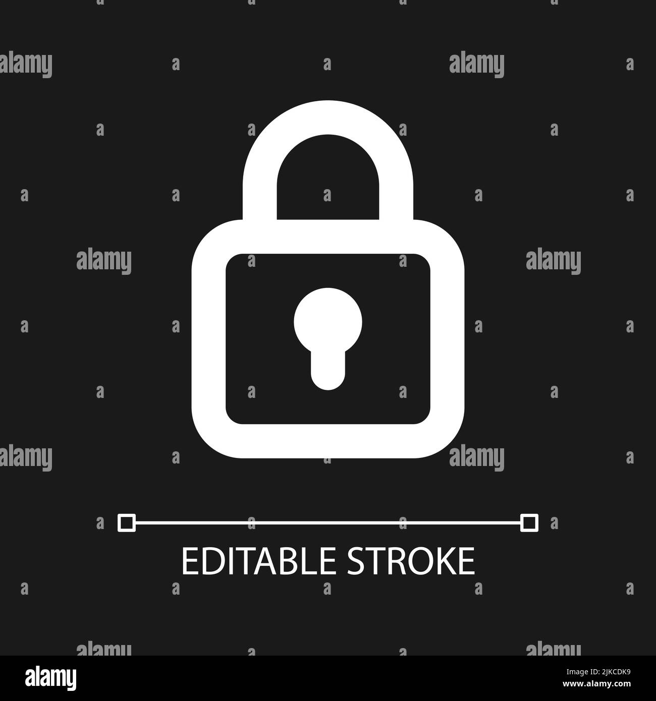 Locked padlock pixel perfect white linear ui icon for dark theme Stock Vector Image & Art - Alamy