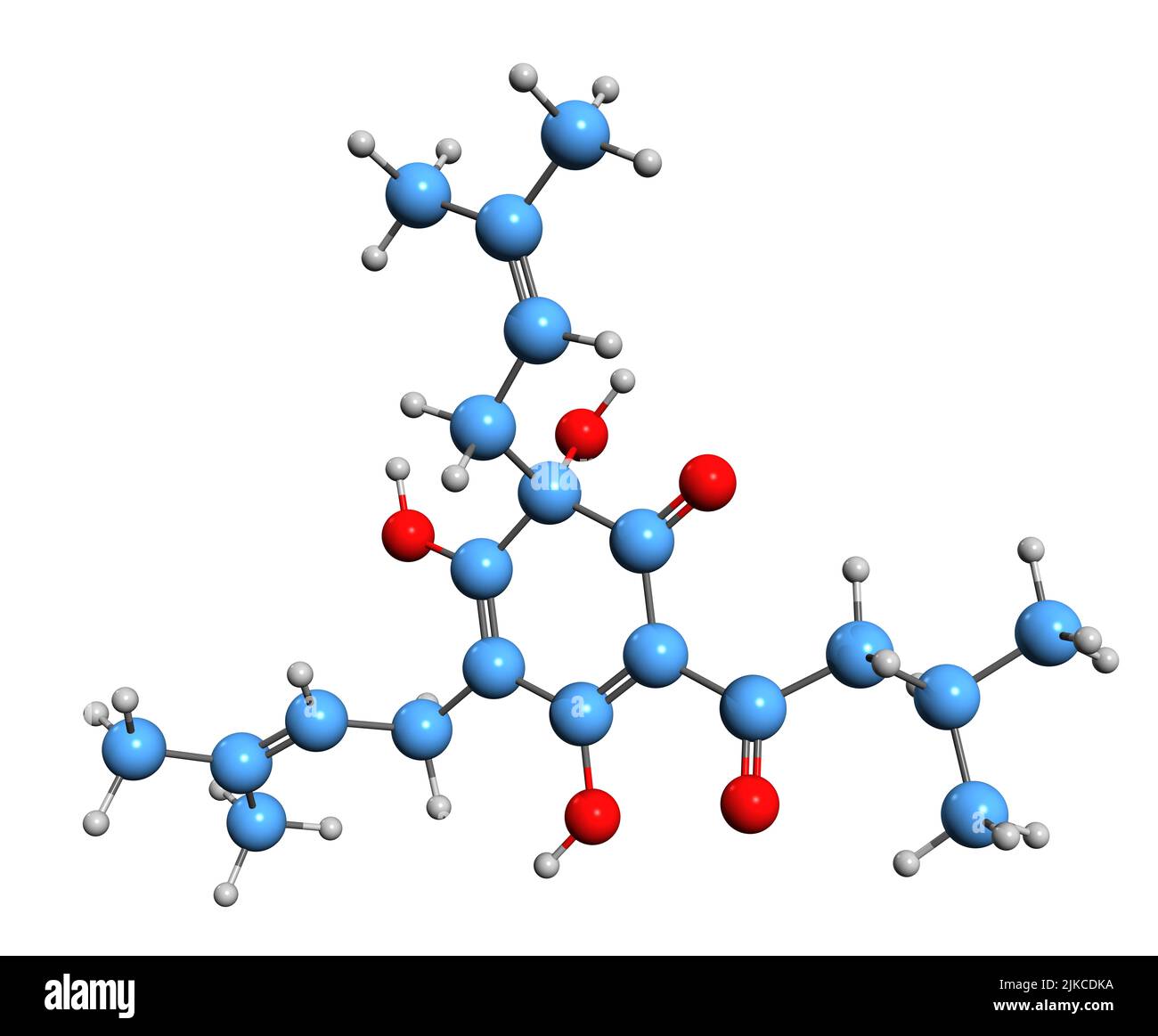 3D image of Humulone skeletal formula - molecular chemical structure of ...