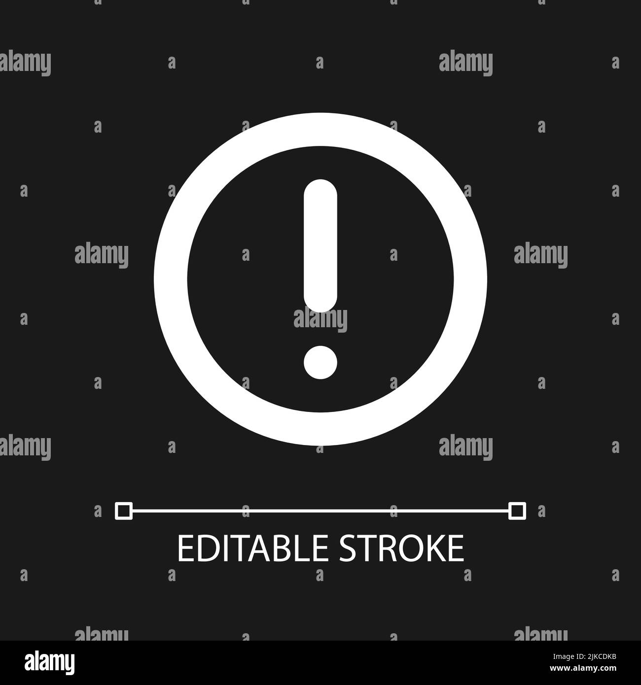 Exclamation mark pixel perfect white linear ui icon for dark theme Stock Vector Image & Art - Alamy