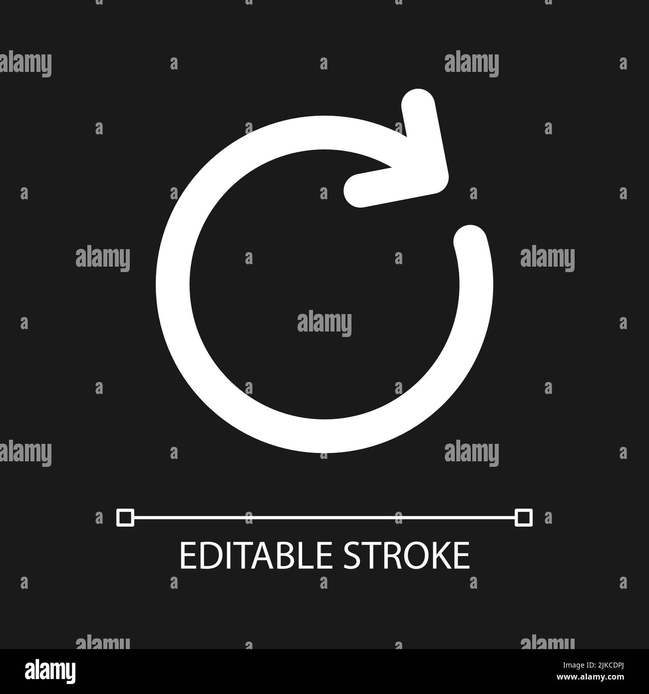 Repeat pixel perfect white linear ui icon for dark theme Stock Vector ...