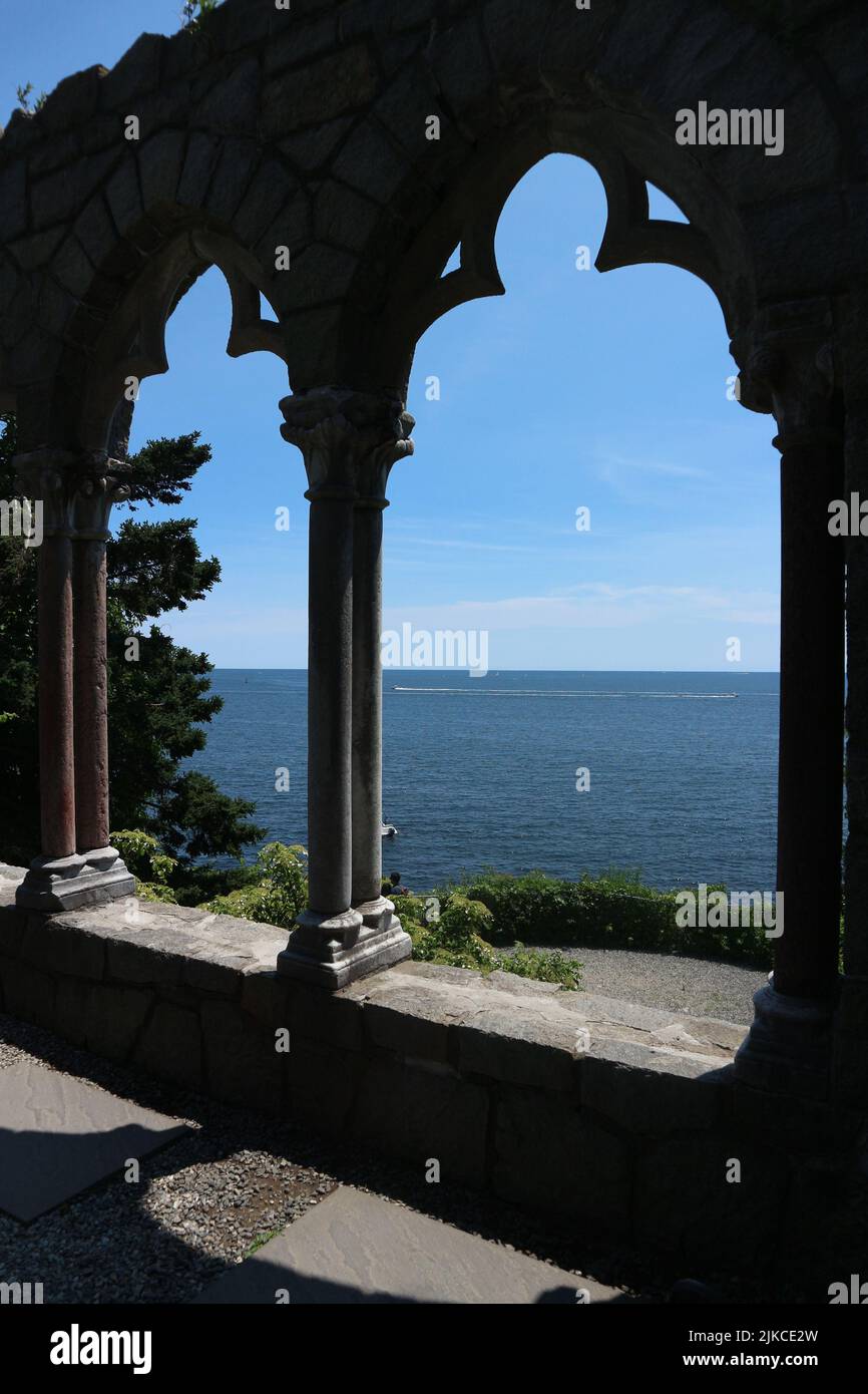 A sea view through arches Stock Photo - Alamy