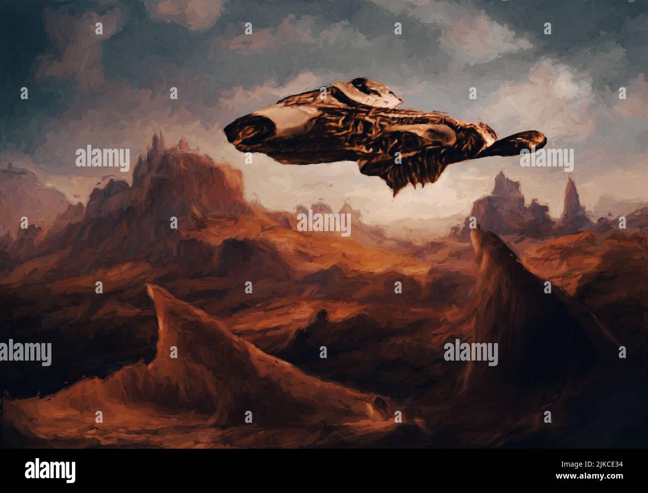 Sci Fi Spacecraft Flight Art