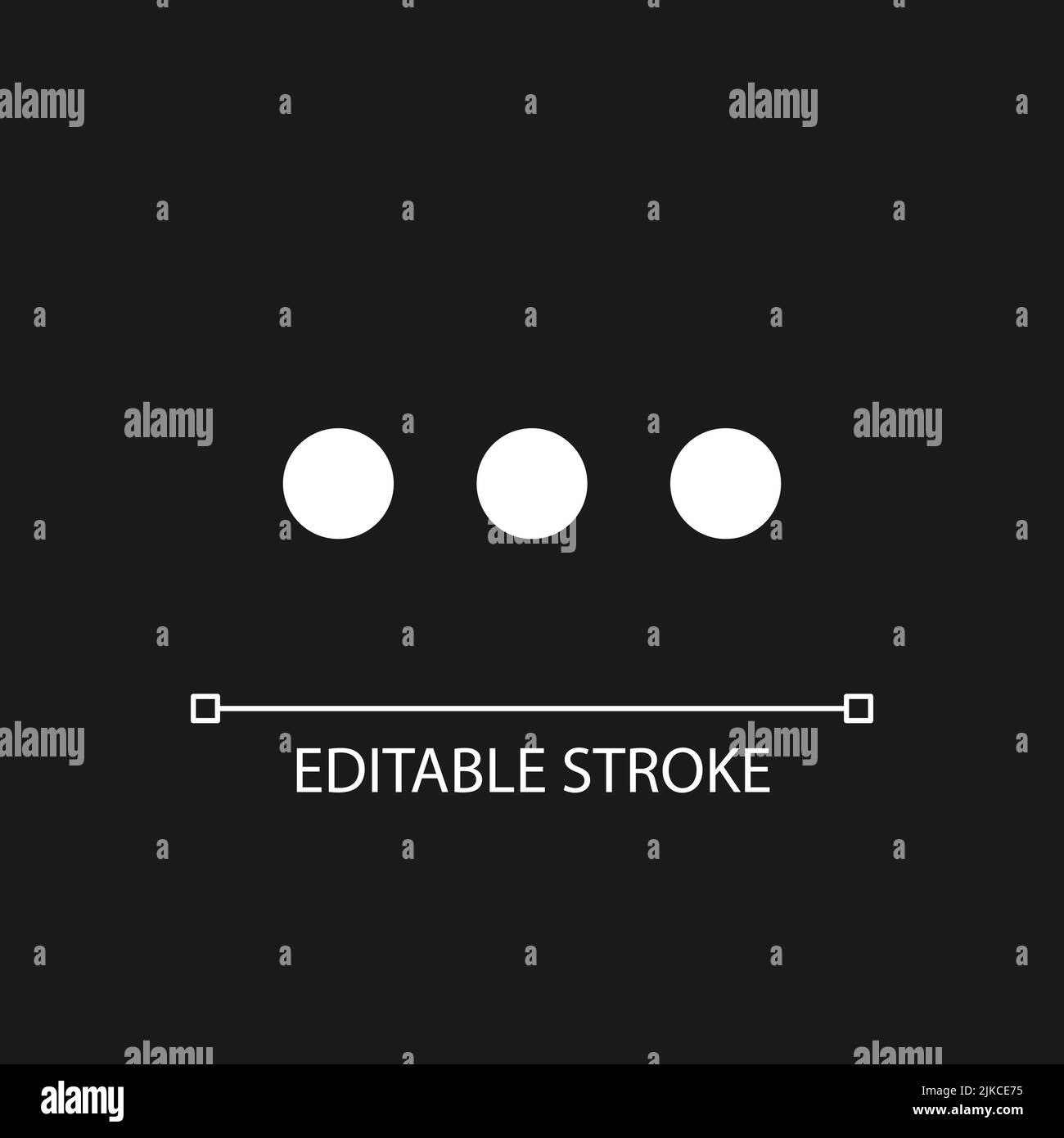 Three horizontal dots menu pixel perfect white linear ui icon for dark theme Stock Vector Image ...