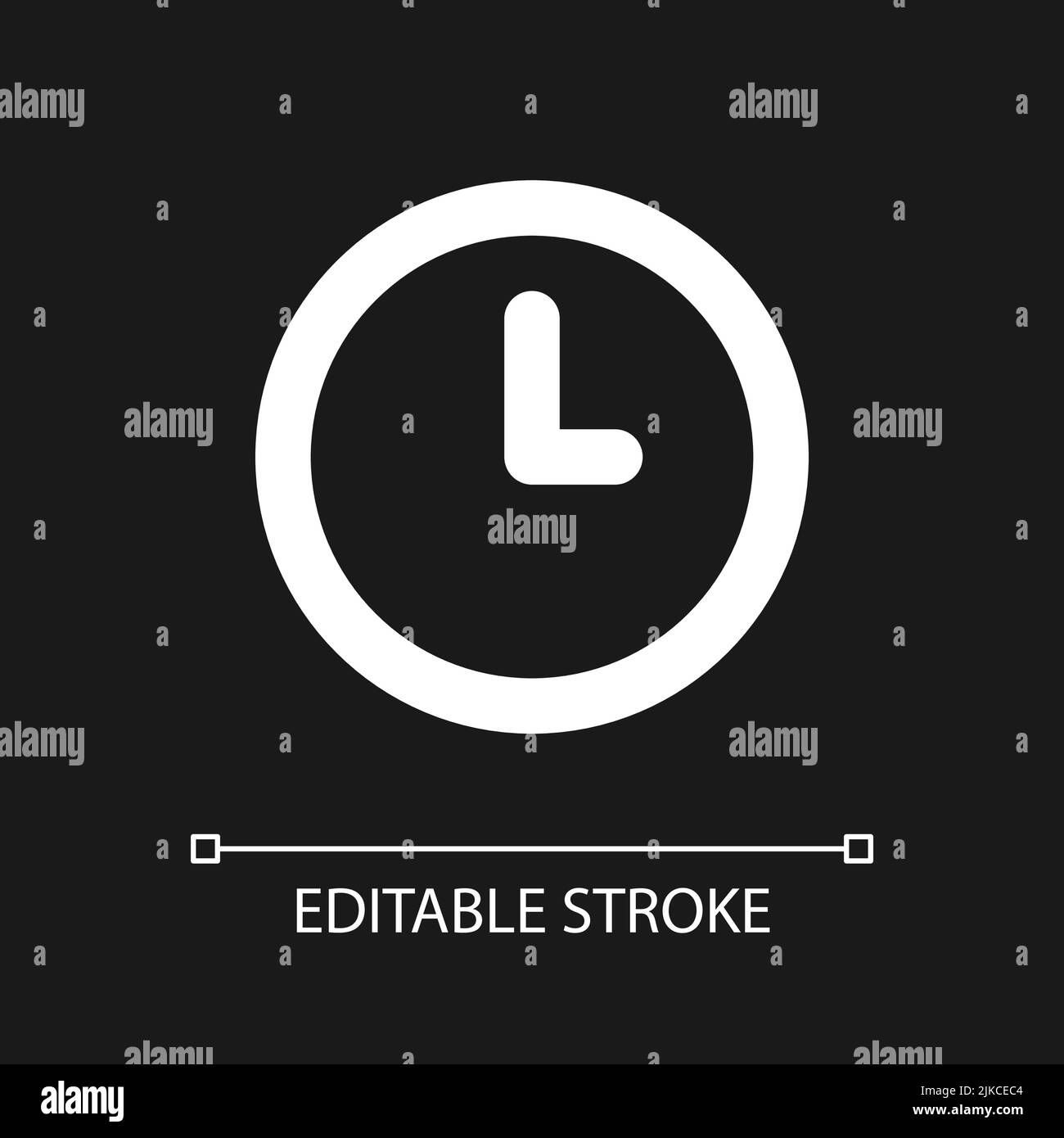 Clock pixel perfect white linear ui icon for dark theme Stock Vector ...