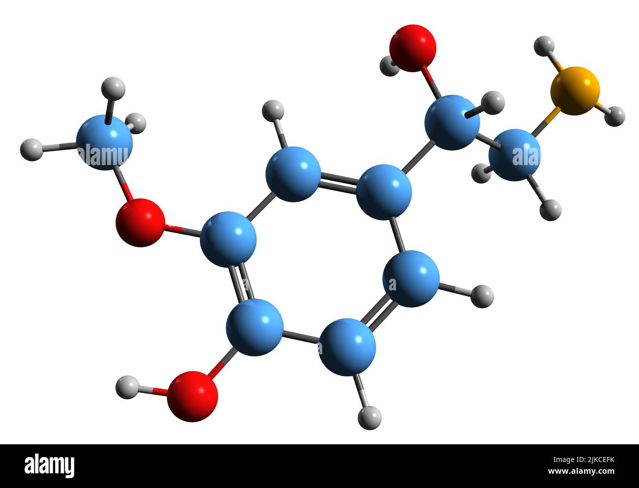 3D image of Normetanephrine skeletal formula - molecular chemical ...