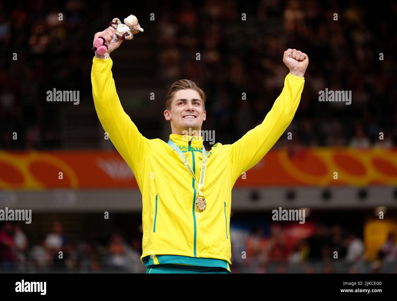 Australia's Matthew Glaetzer on the podium with the gold medal after ...