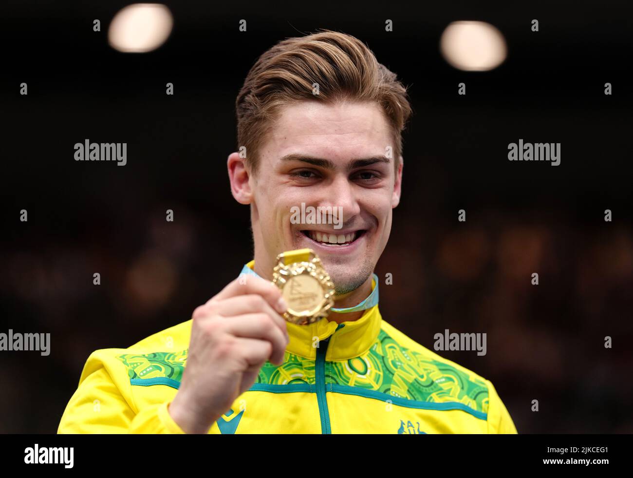 Australia's Matthew Glaetzer on the podium with the gold medal after ...