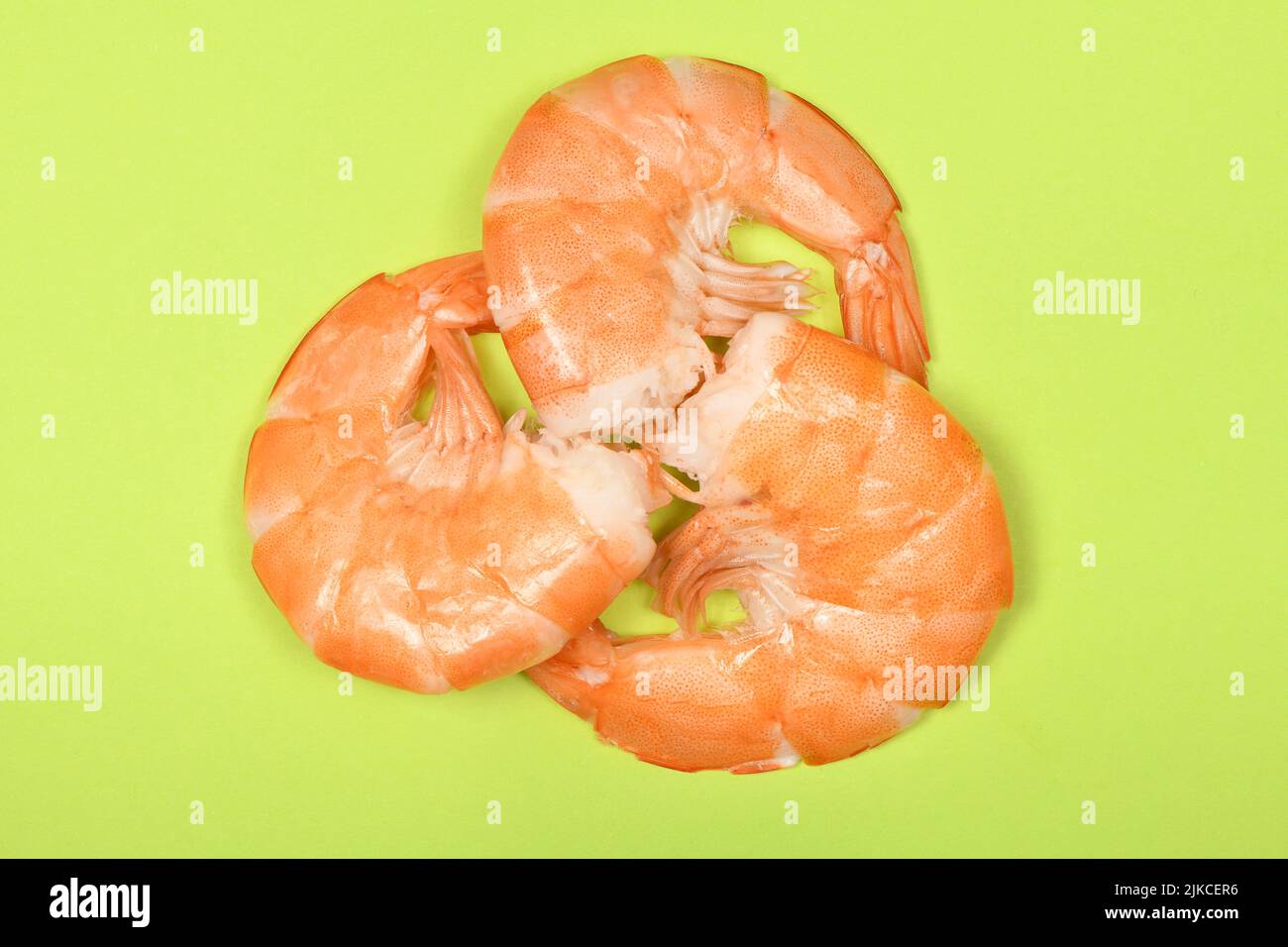 Perfectly retouched shrimp isolated on green. High resolution photo ...