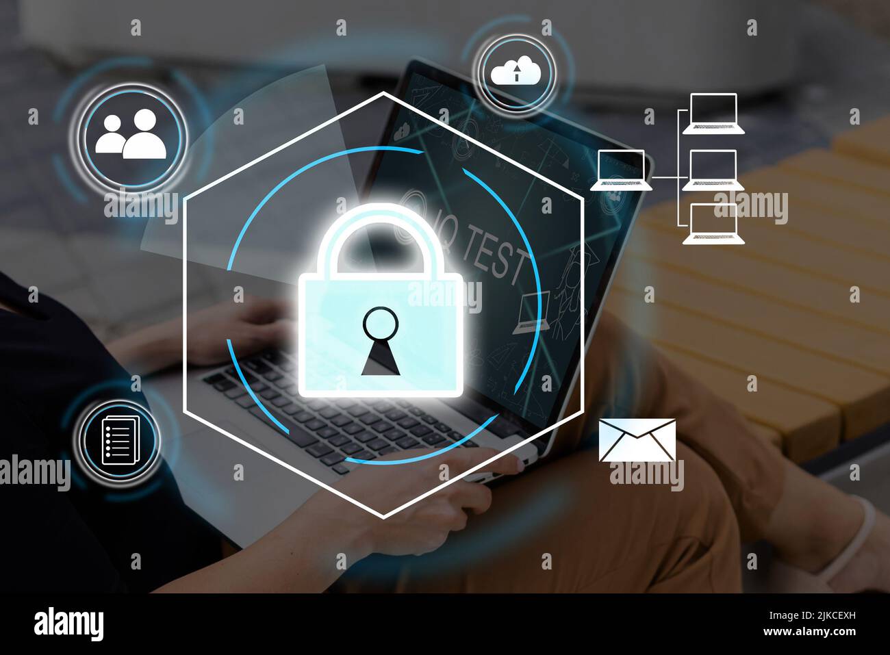 virtual icon protection, lock. Personal Data Protection Stock Photo - Alamy
