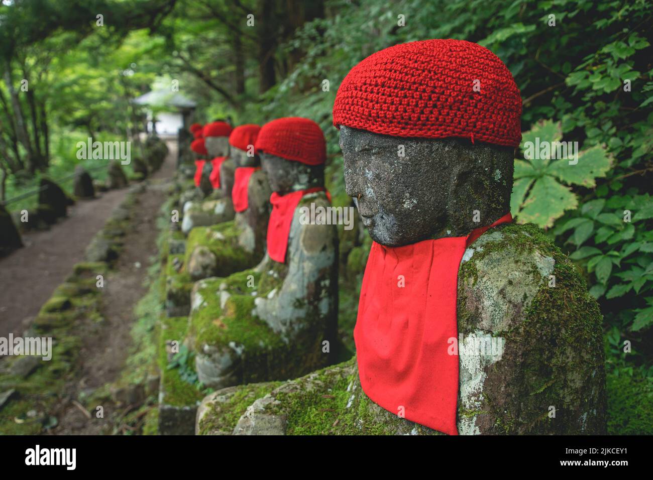 The Jizo statues in Nikko National park Stock Photo - Alamy