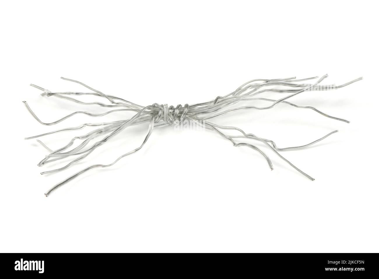 White plastic coated wire tie used for a variety of things on white ...