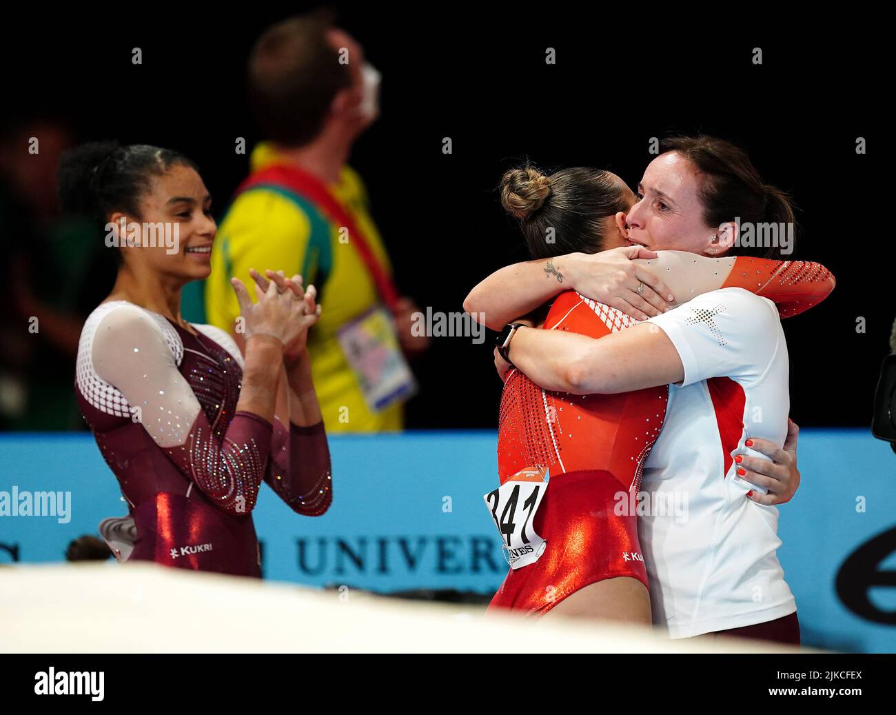 England's Georgia-Mae Fenton celebrates winning the Women's Uneven Bars ...