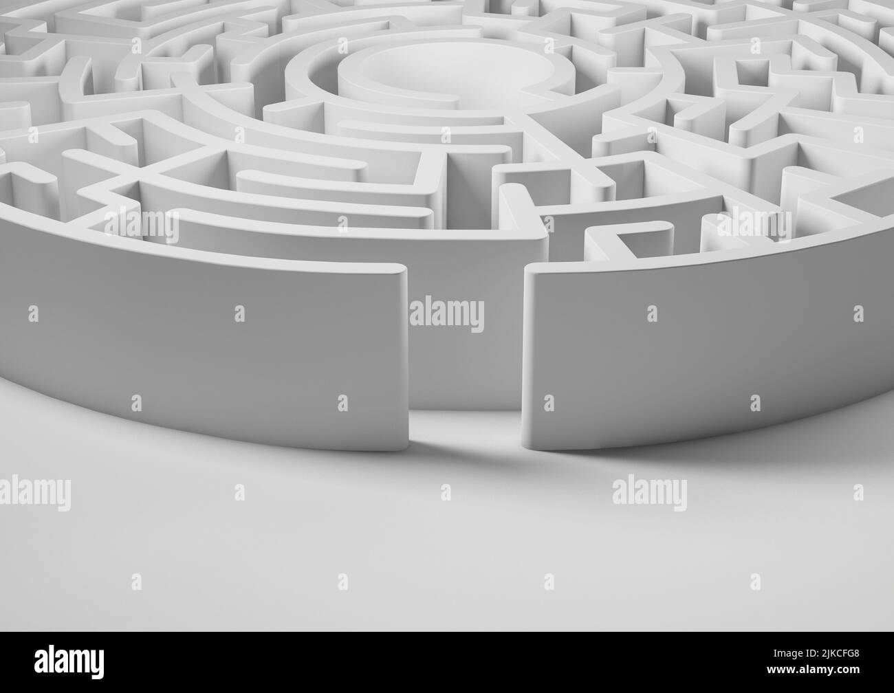 A 3d rendering of a white labyrinth on white background Stock Photo - Alamy
