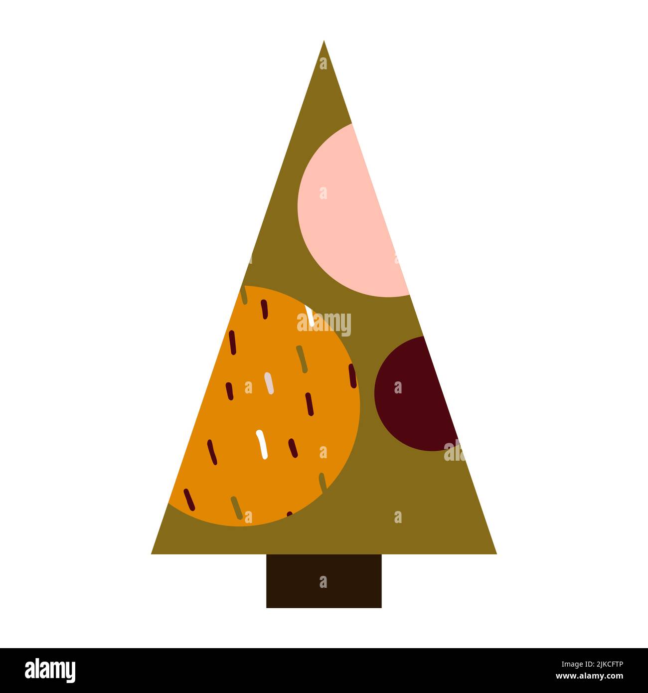 Vector cartoon triangular Christmas tree. Geometric fir tree isolated ...