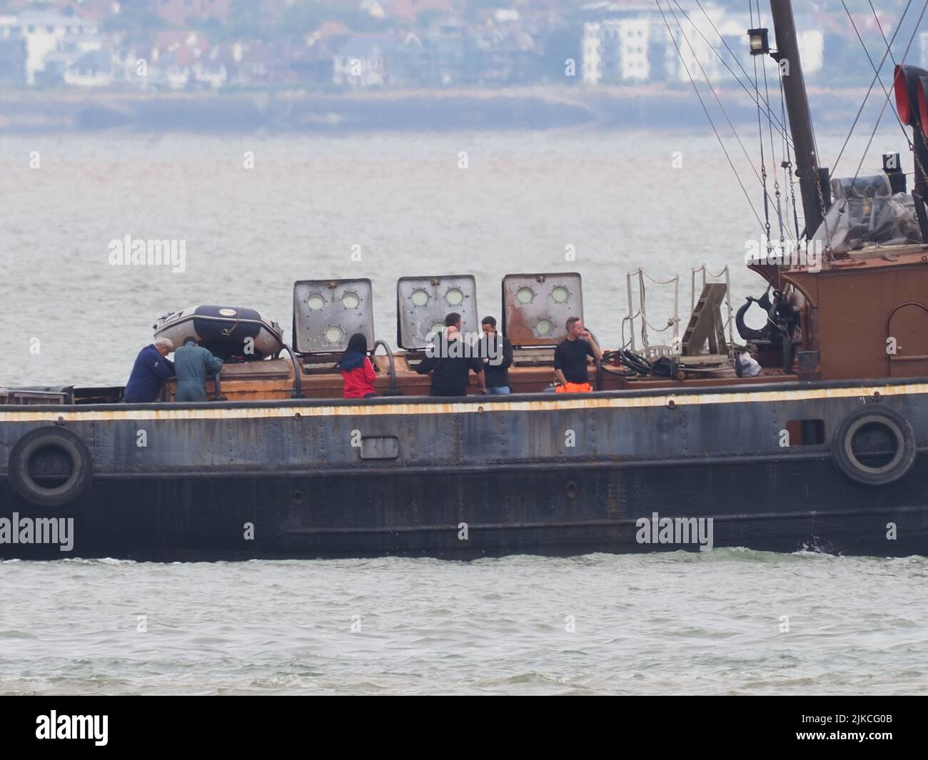 Sheerness, Kent, UK. 1st Aug, 2022. Knock John naval fort was sunk in ...