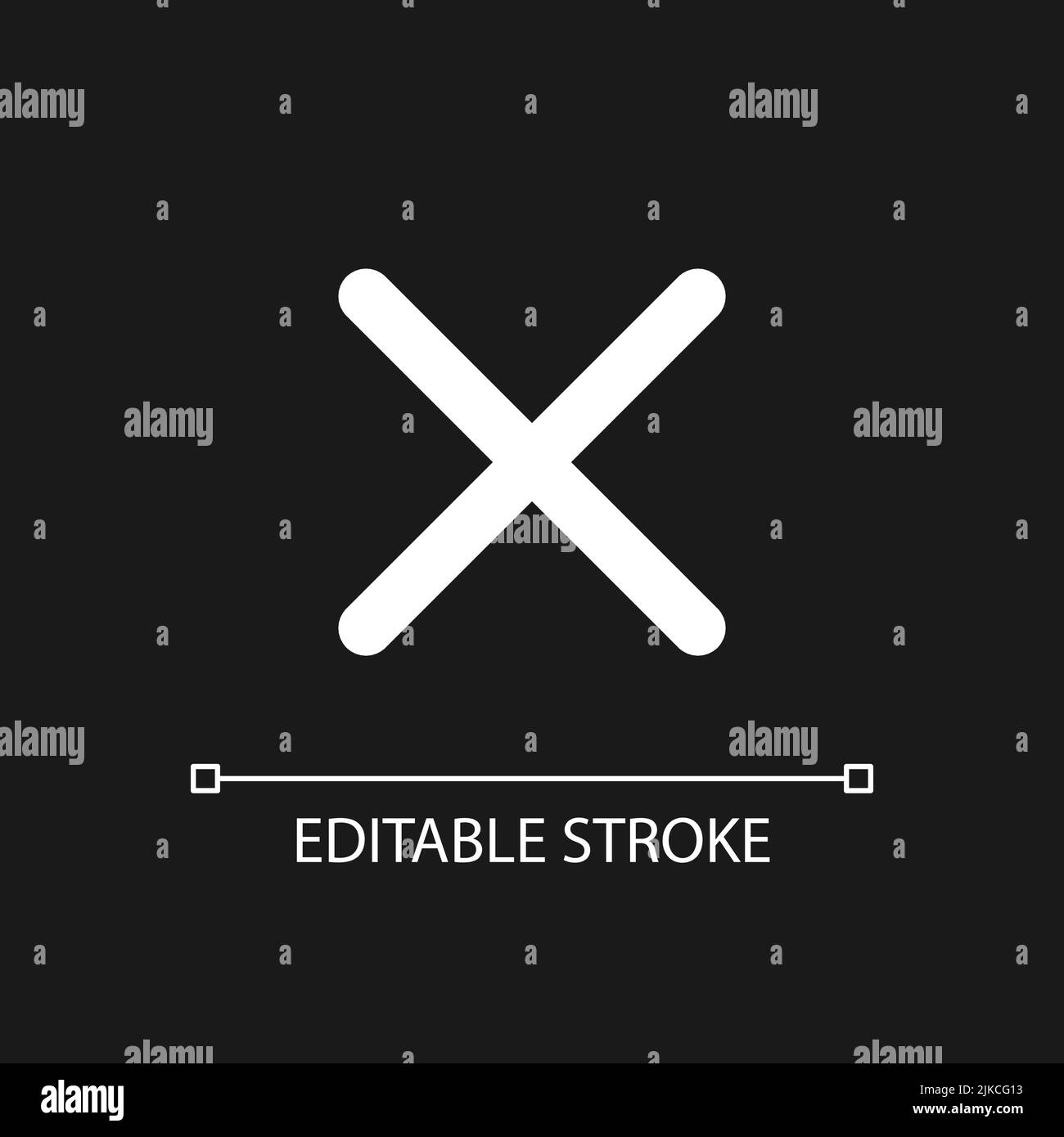 Cross mark pixel perfect white linear ui icon for dark theme Stock Vector Image & Art - Alamy