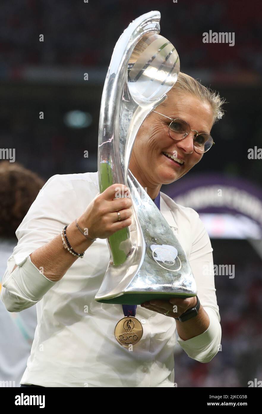 London, England, 31st July 2022. Sarina Wiegman manager of England with ...