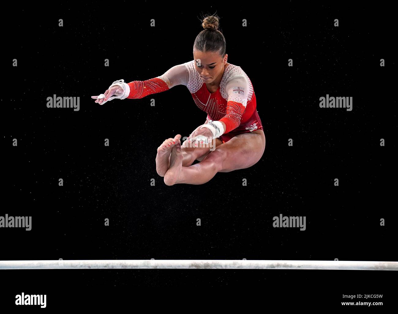 England's Georgia-Mae Fenton competes in the Women's Uneven Bars Final ...
