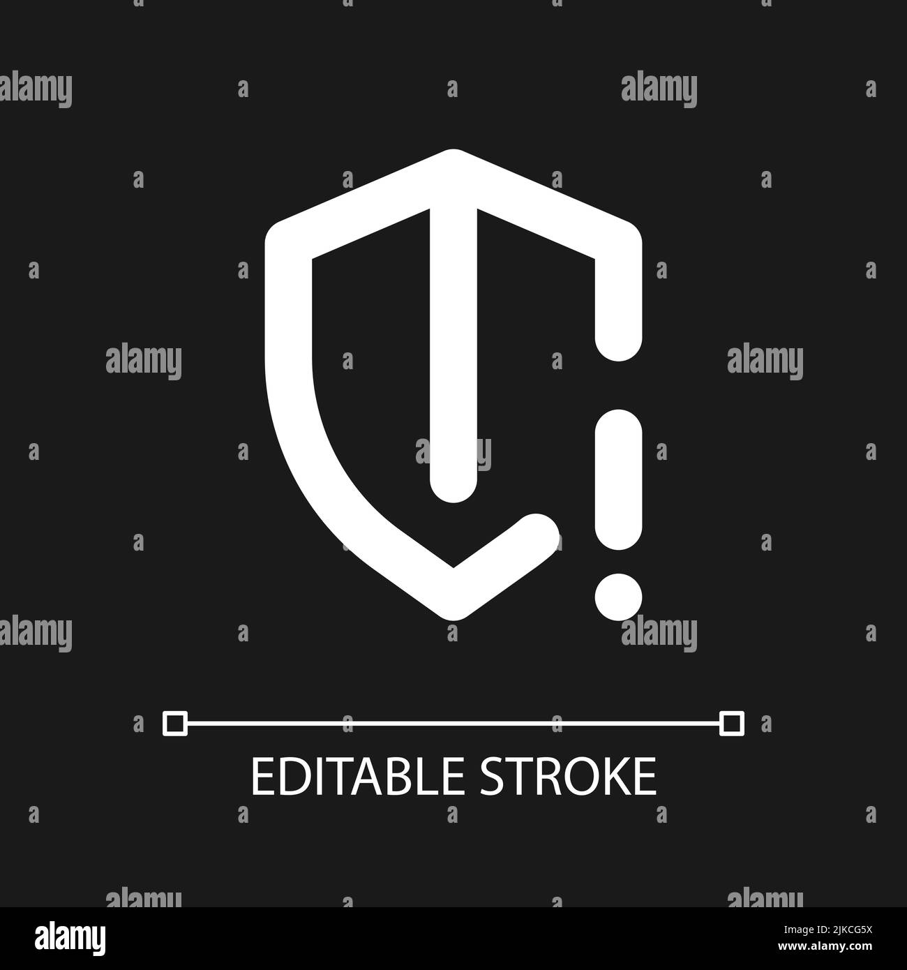 Security threat pixel perfect white linear ui icon for dark theme Stock ...