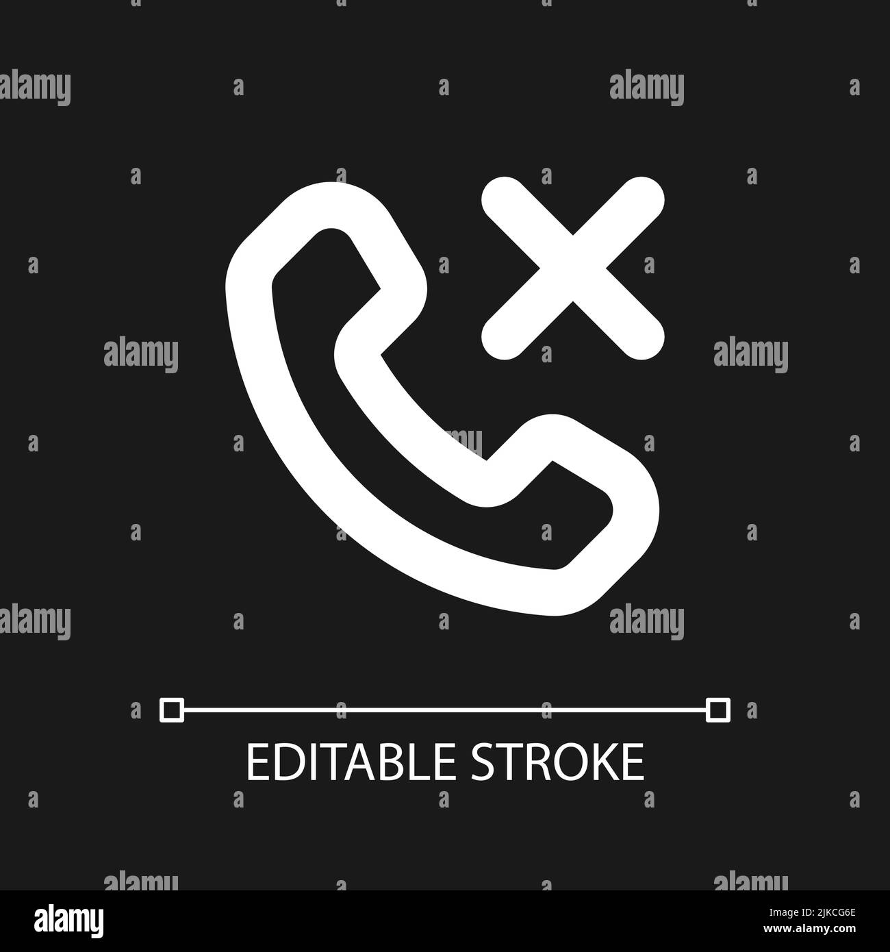 Decline phone call pixel perfect white linear ui icon for dark theme ...