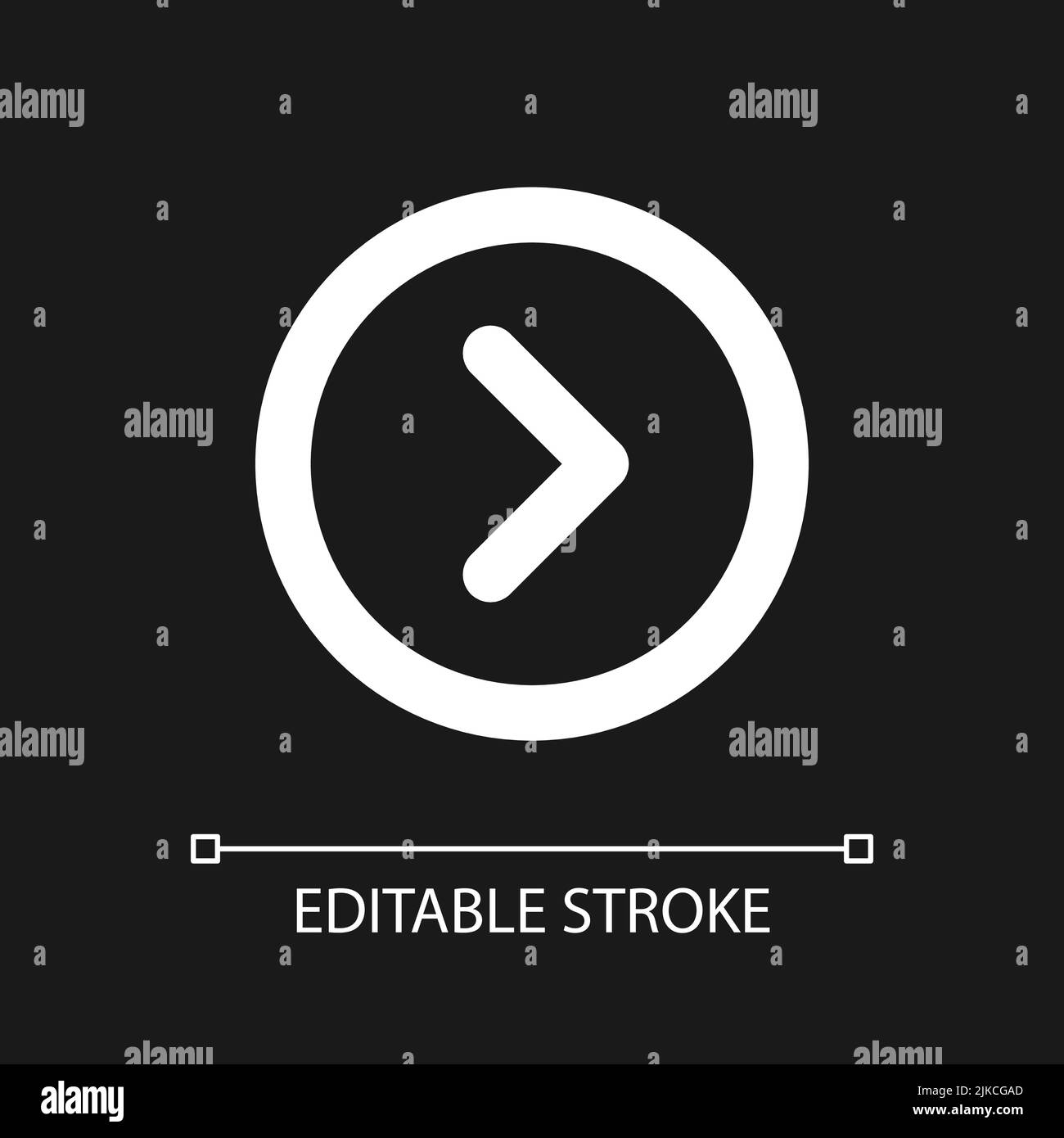 Arrow Right Button Pixel Perfect White Linear Ui Icon For Dark Theme Stock Vector Image And Art