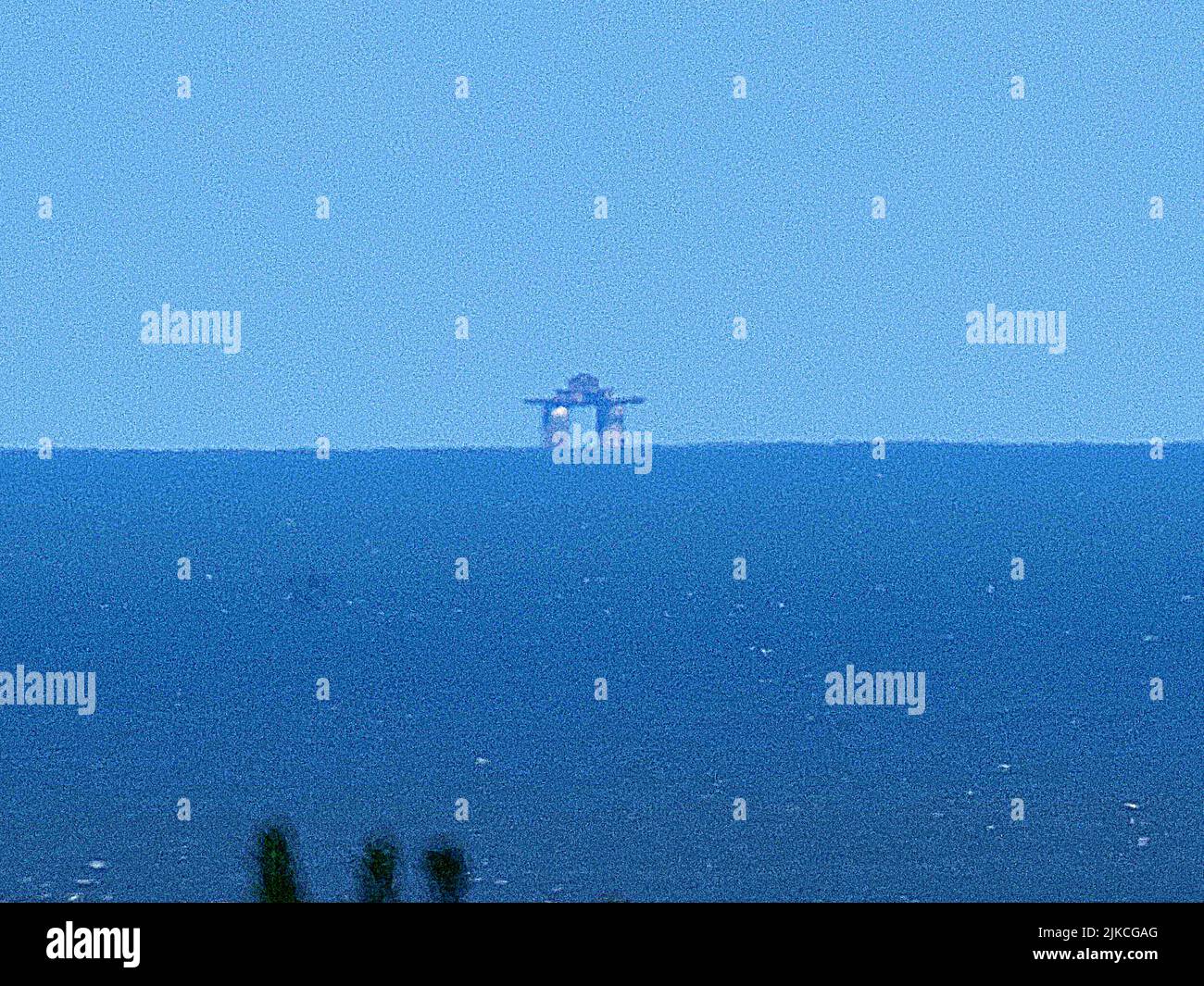 Sheerness, Kent, UK. 1st Aug, 2022. Knock John naval fort was sunk in ...