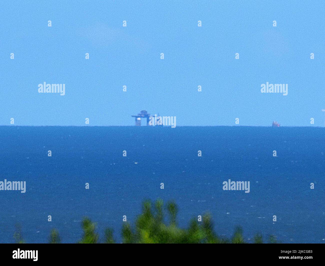 Sheerness, Kent, UK. 1st Aug, 2022. Knock John naval fort was sunk in ...