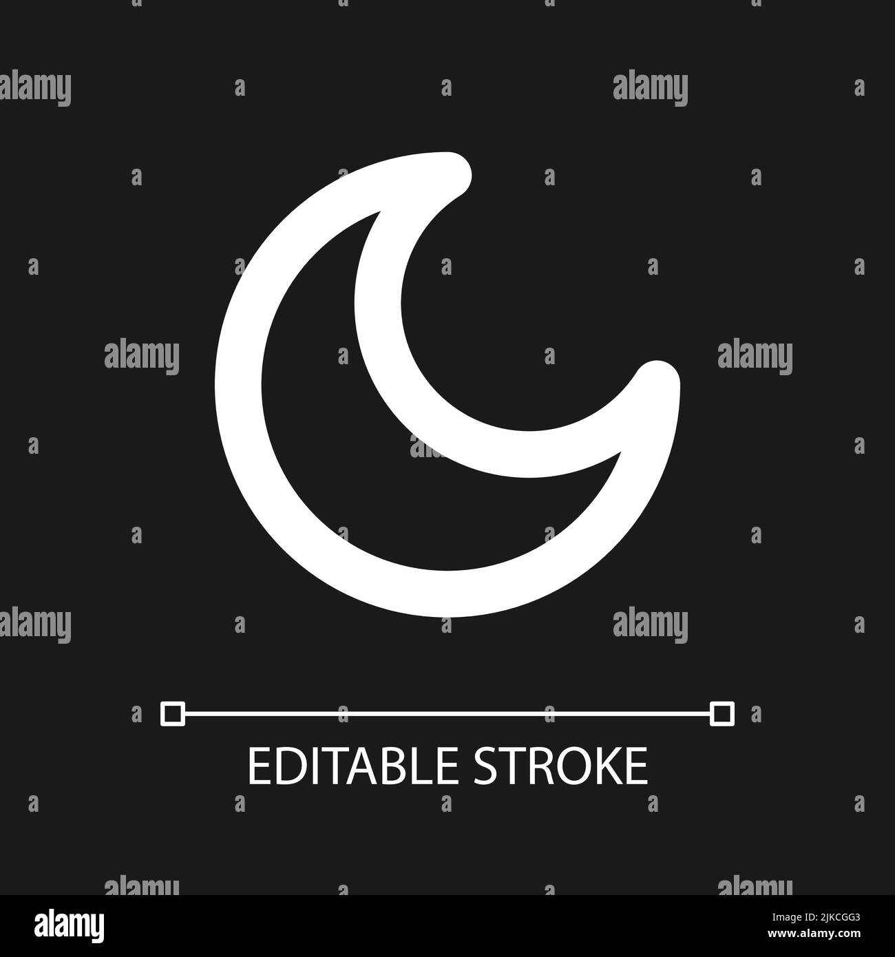 Night mode pixel perfect white linear ui icon for dark theme Stock ...