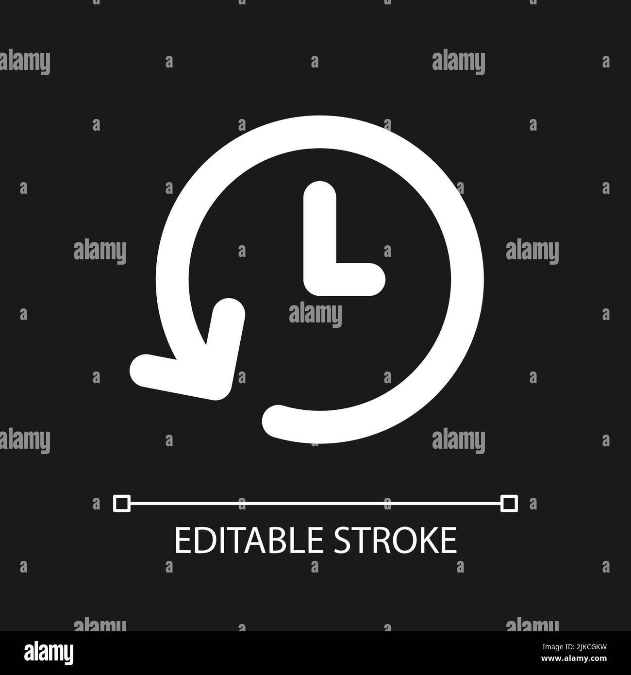 Period of time pixel perfect white linear ui icon for dark theme Stock ...