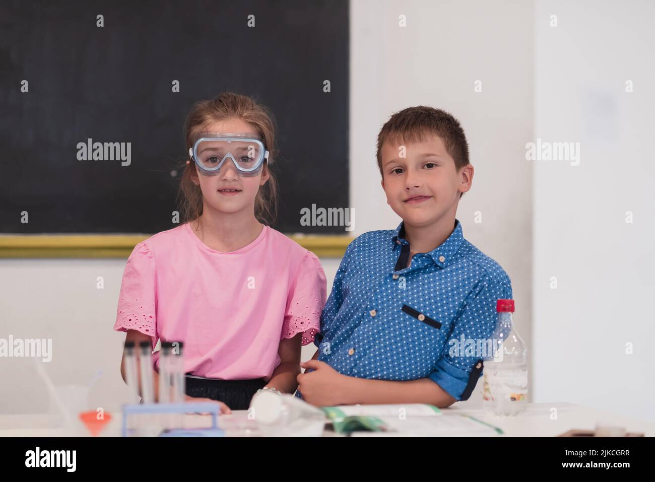 Elementary School Science Classroom: Enthusiastic Teacher Explains ...