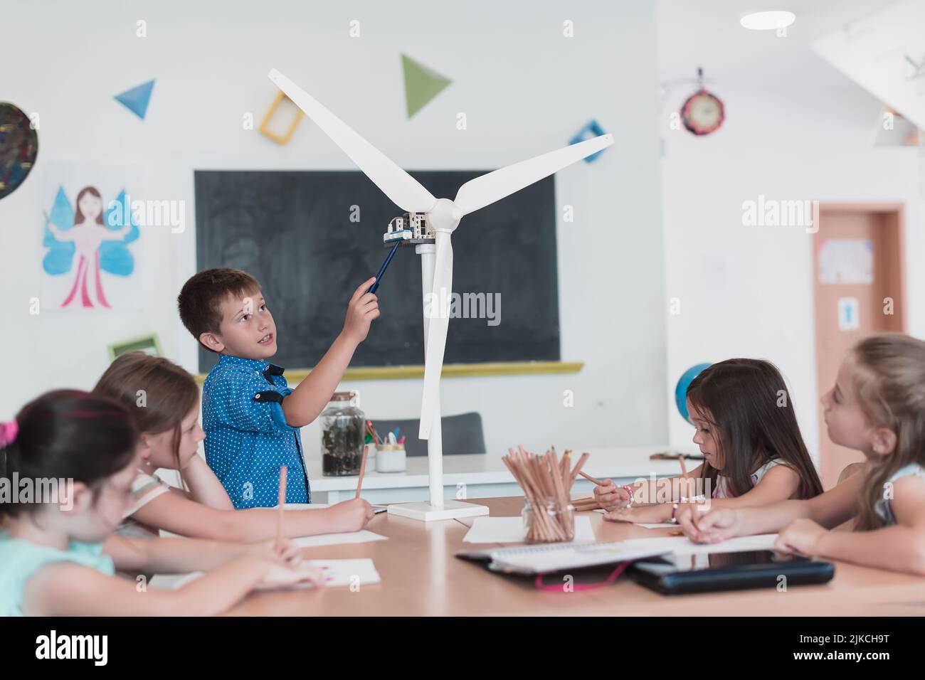 Elementary School Stem Robotics Classroom Diverse Group of Children ...