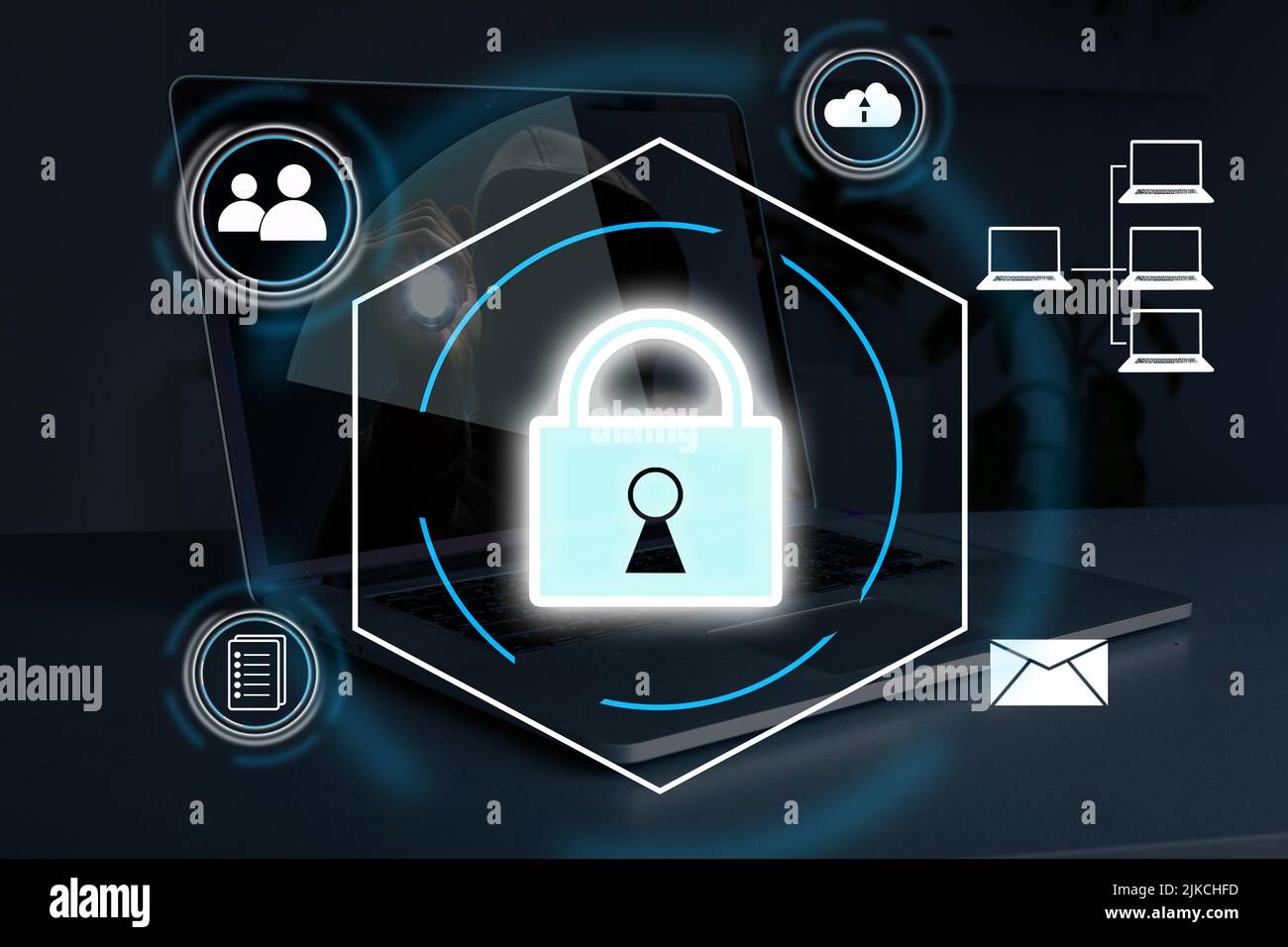 virtual icon protection, lock. Personal Data Protection Stock Photo - Alamy