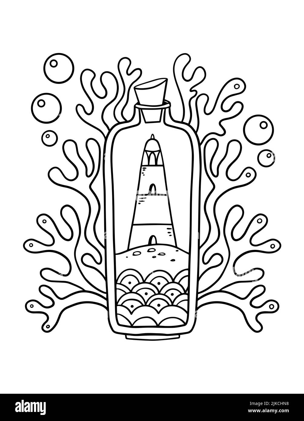 Cartoon house coloring page for kids and adults. Outline home ...