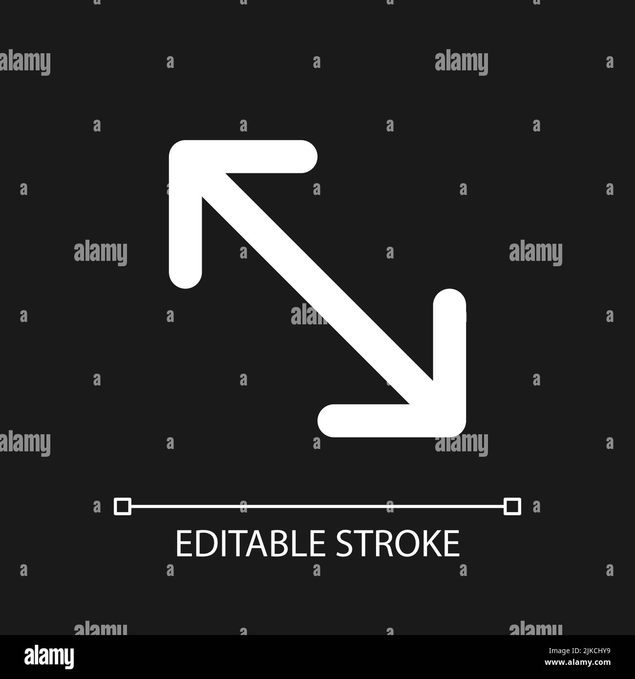 Expand Pixel Perfect White Linear Ui Icon For Dark Theme Stock Vector Image And Art Alamy