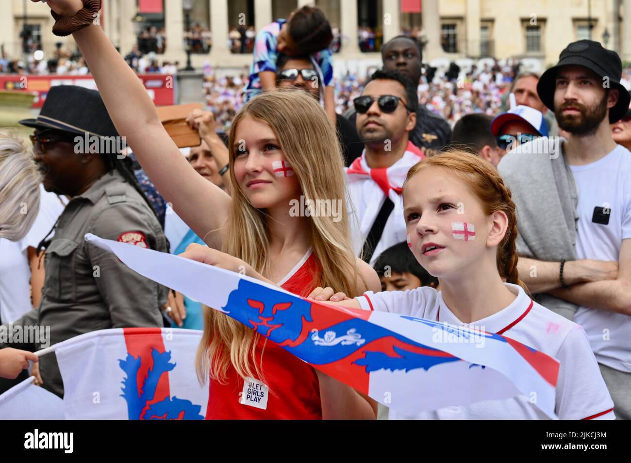 London, UK. England fans celebrated the Women's Euro 2022 win with the ...